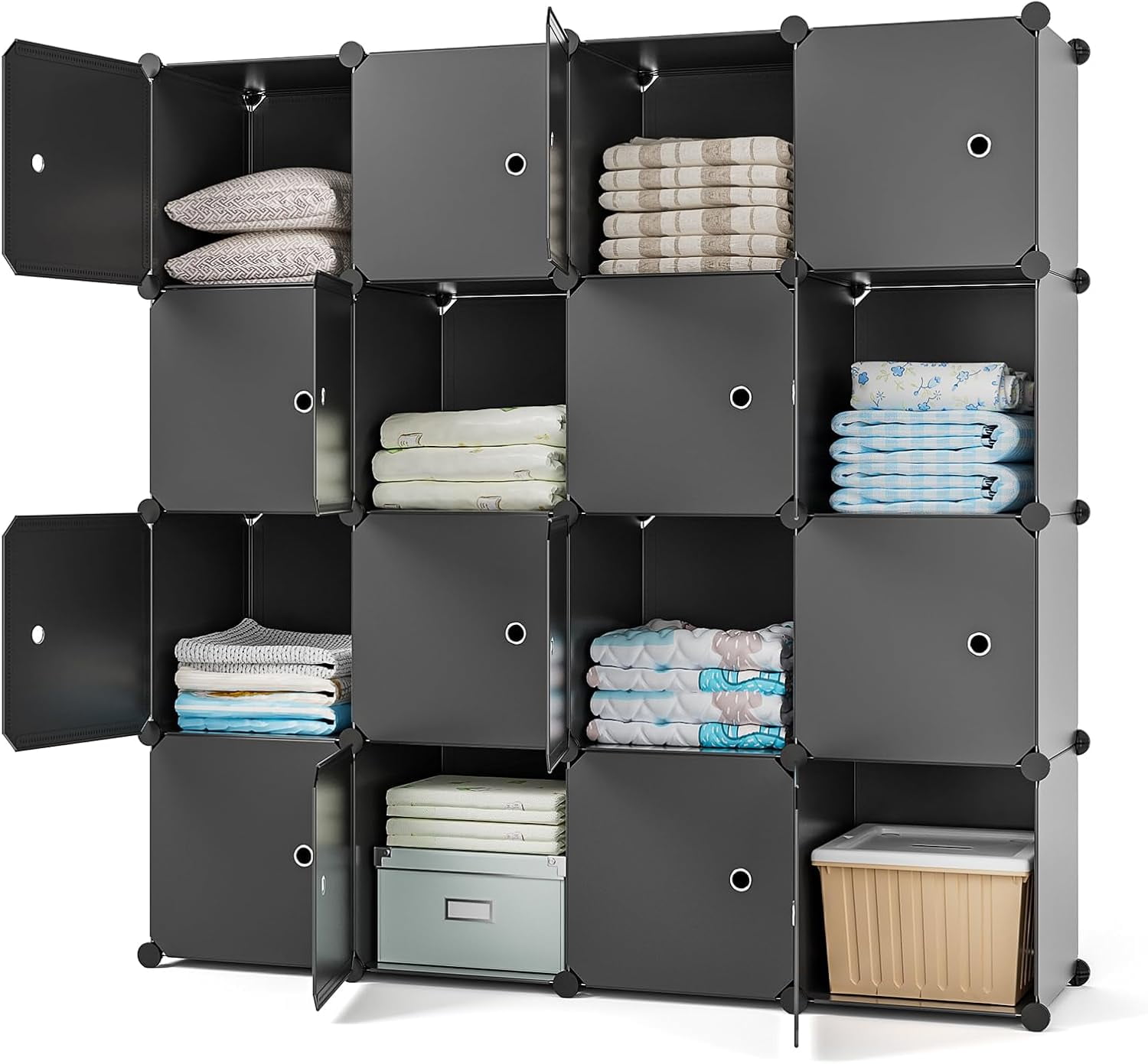 Closet Organizer, 16-Cube Storage with Doors, Closet Organizers and ...