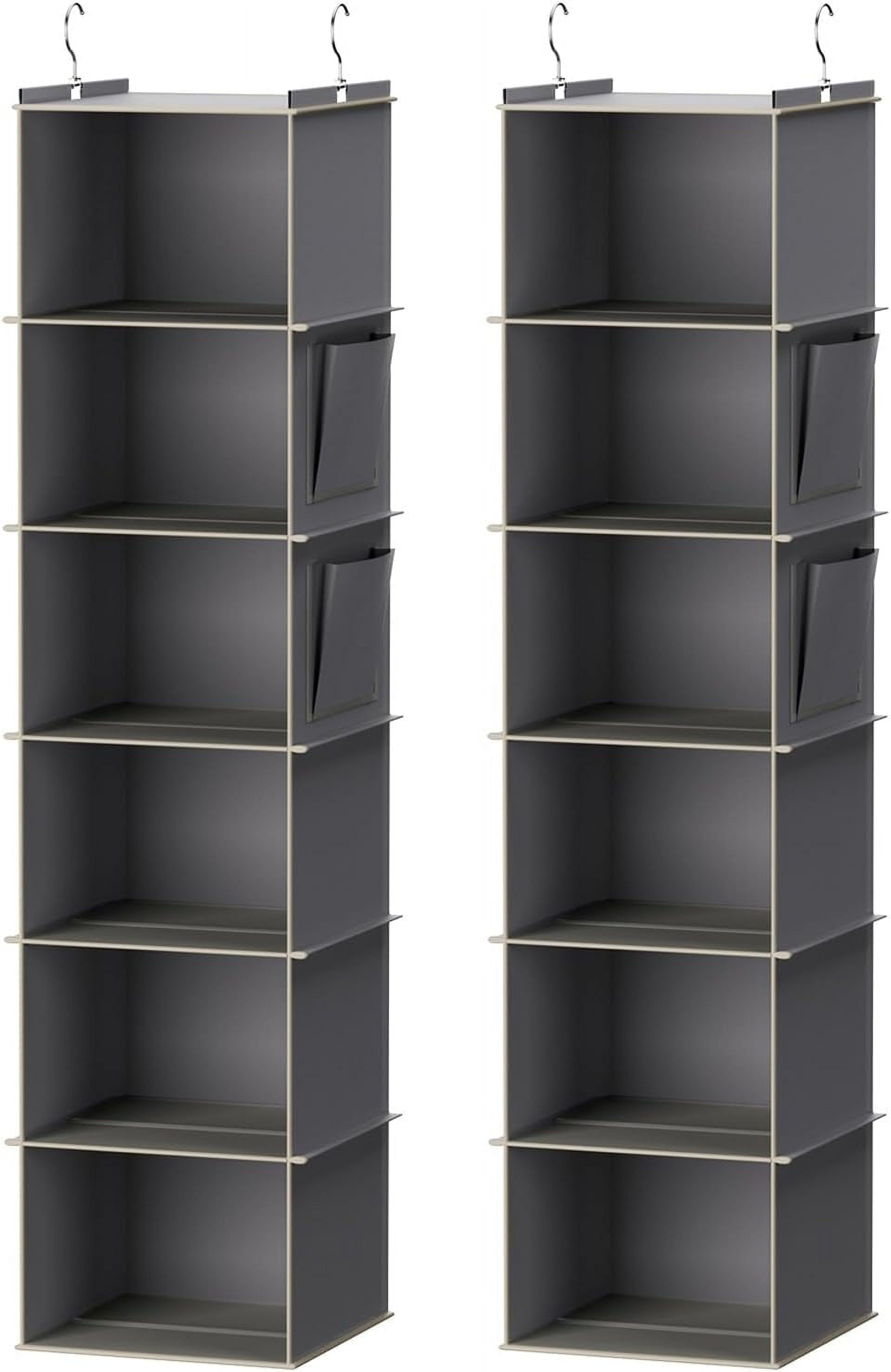 Closet Organizer, 6-Shelf Closet Storage Shelves, 2 Packs, Grey ...