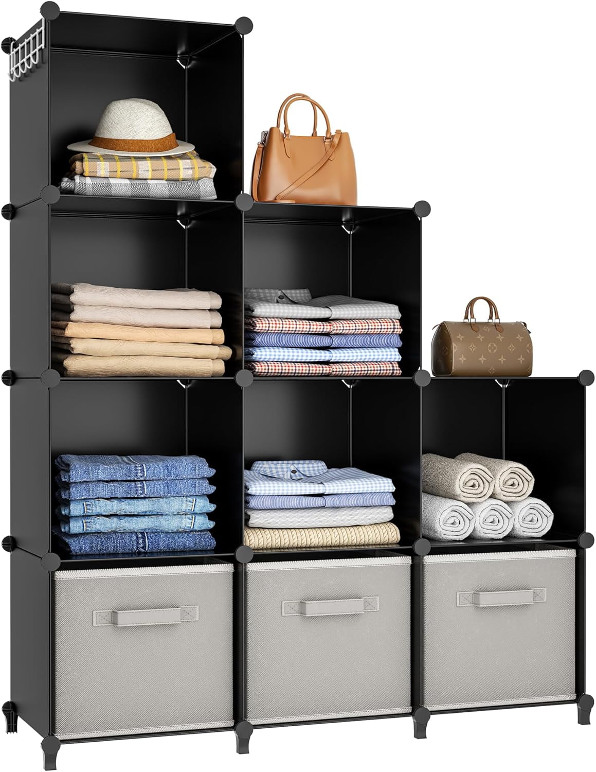 Closet Organizer, 9-Cube Closet Organizers and Storage, Portable Closet ...
