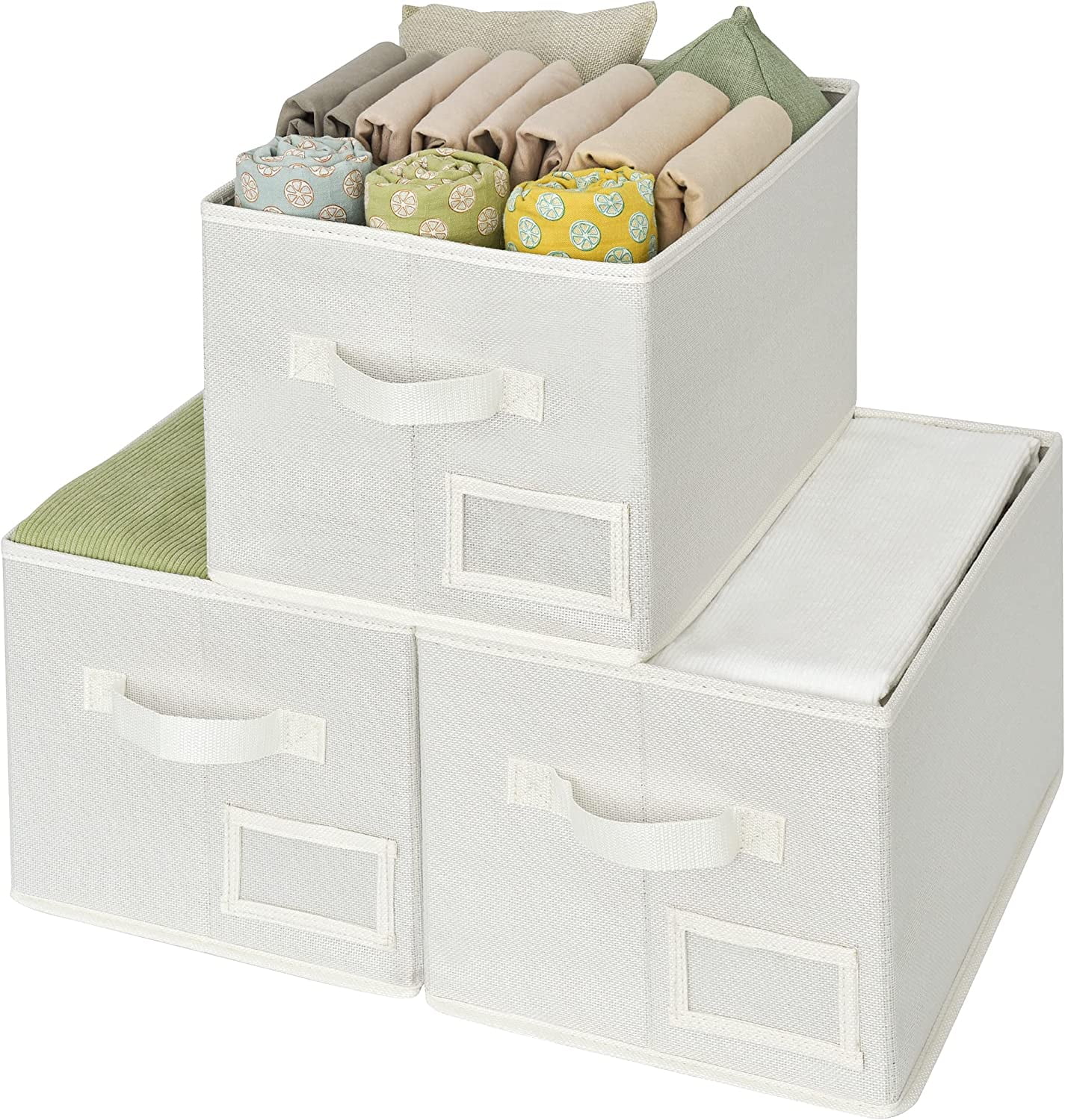 Closet Organizer Bins with Label Holder, Fabric Storage Baskets ...