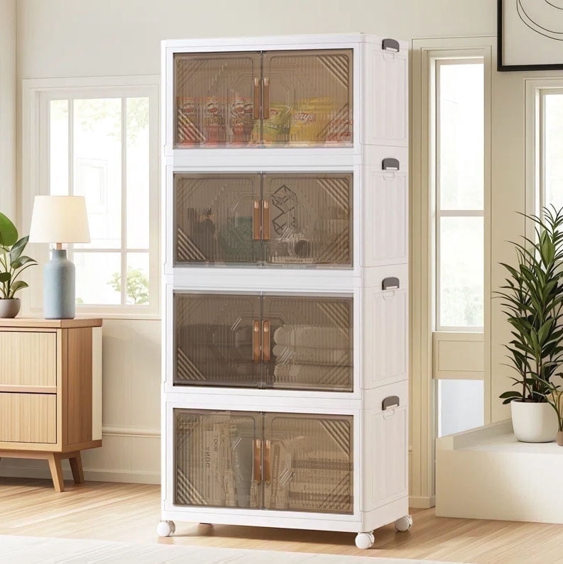 LOHASLY 4-Tier Modular Closet Storage Organizer - Snap-Together Design ...