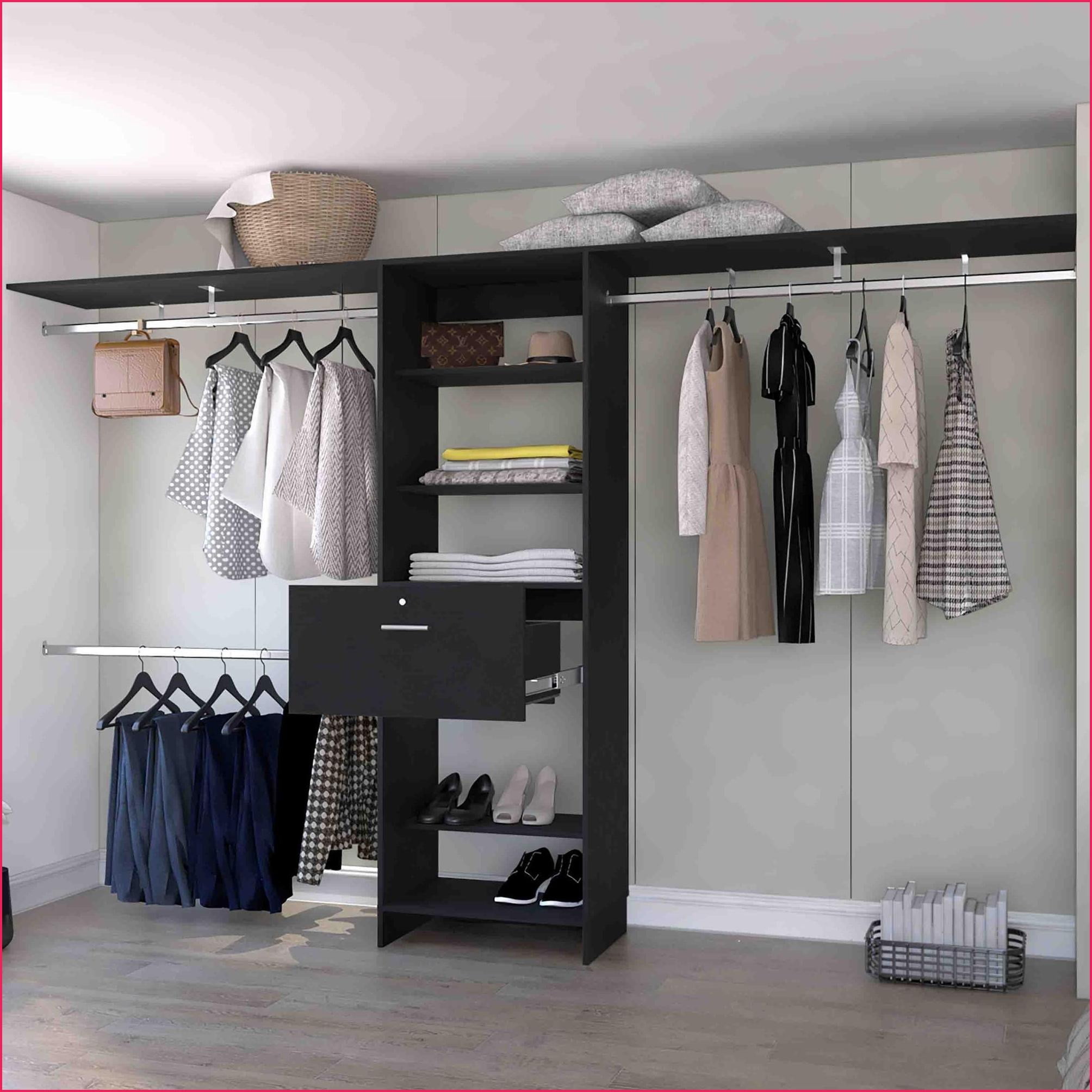 Closet Organizer System with Drawer & 5 Shelves | Covers 118”W | Black ...