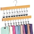 Closet Organizer with 12 Clips, 360° Rotating Pants & Hat Hanger for ...