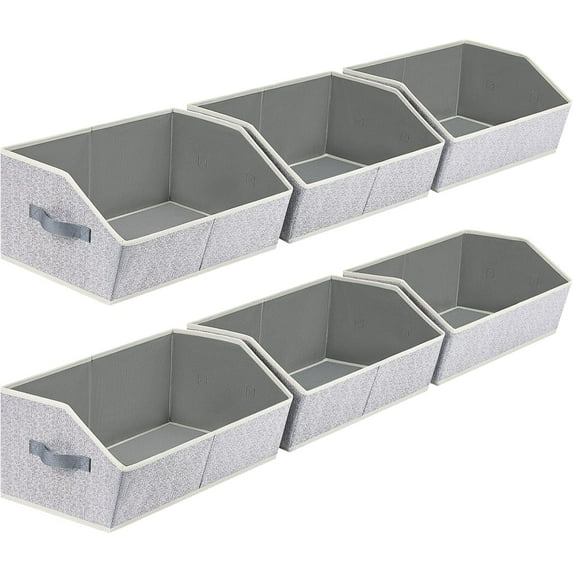 Closet Organizers Bins 6 Packs - Large Shelf Organizer with Handles ...