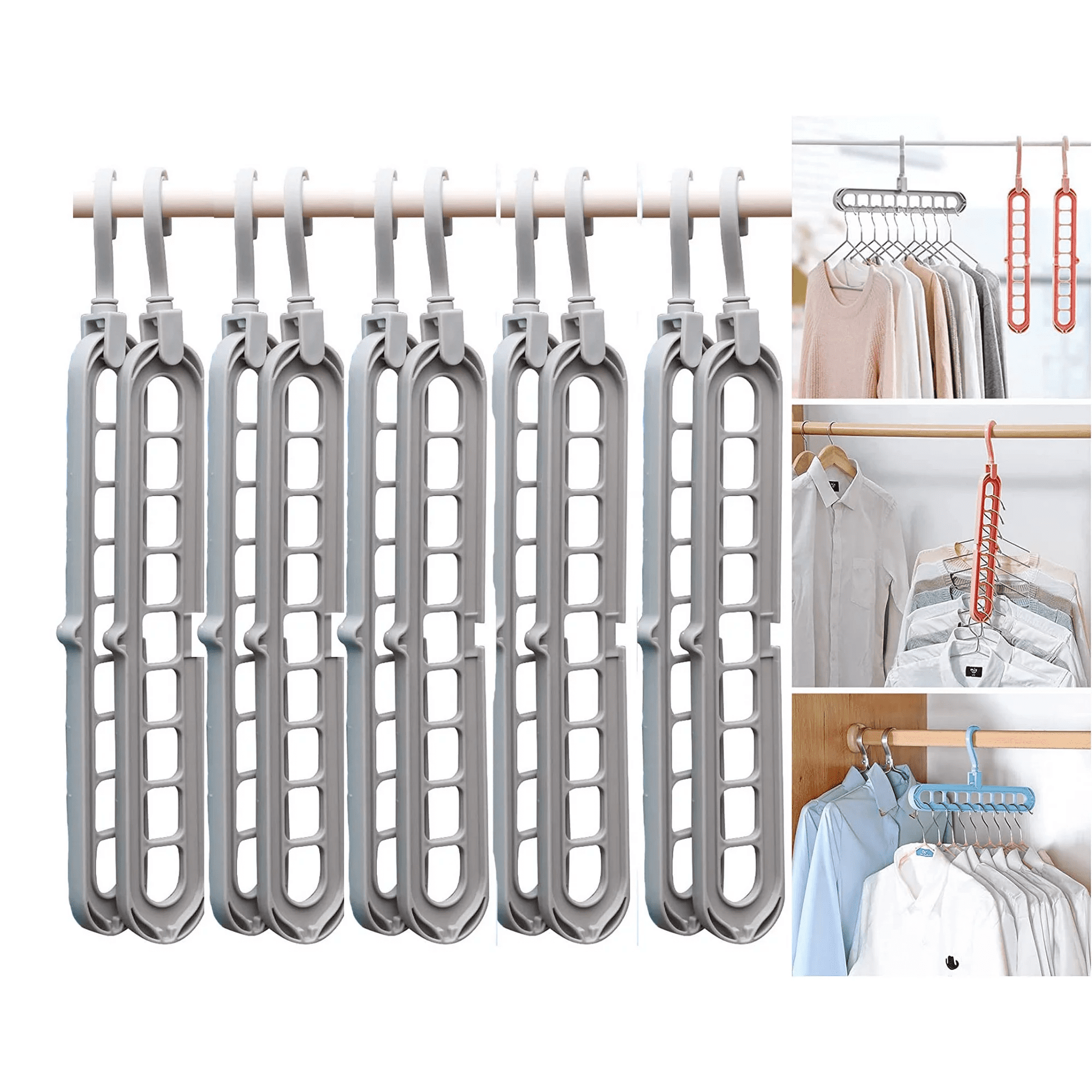 Closet Organizers and Storage,10 Pack Hangers Space Saving for Closet ...