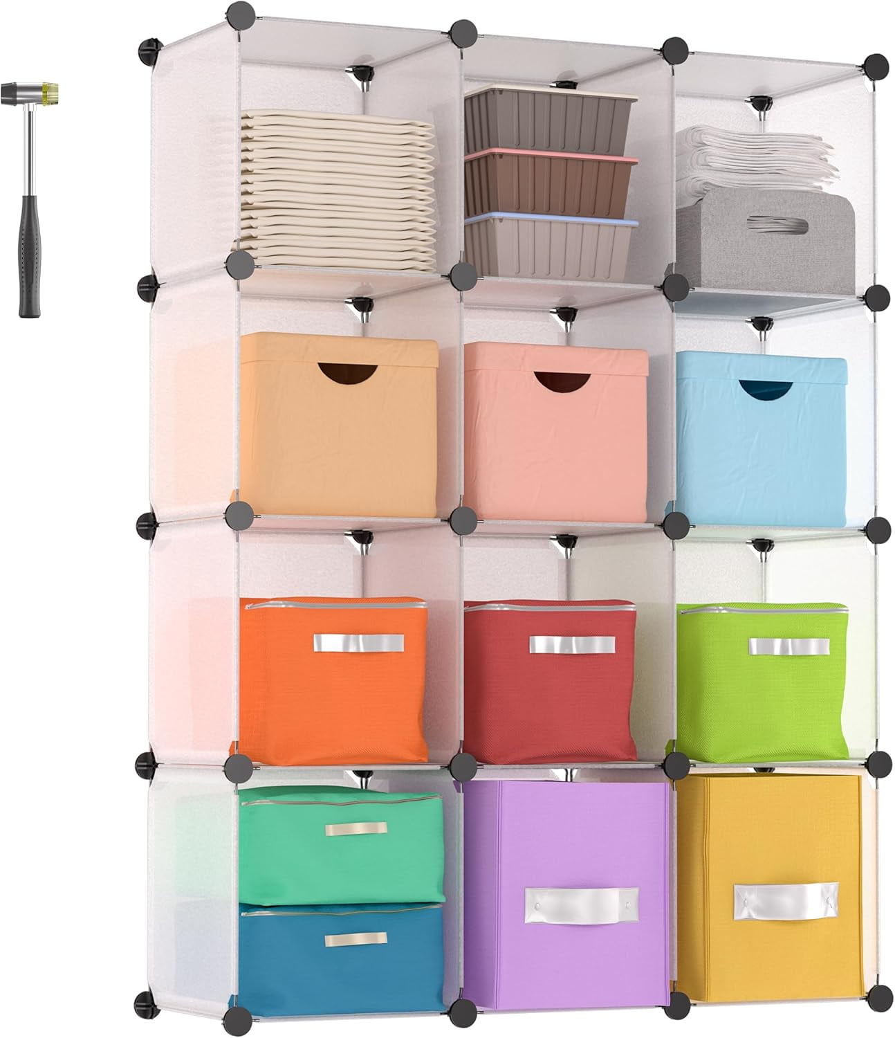 Closet Organizers and Storage, 12 Cubes Storage Organizer, PE Cube ...