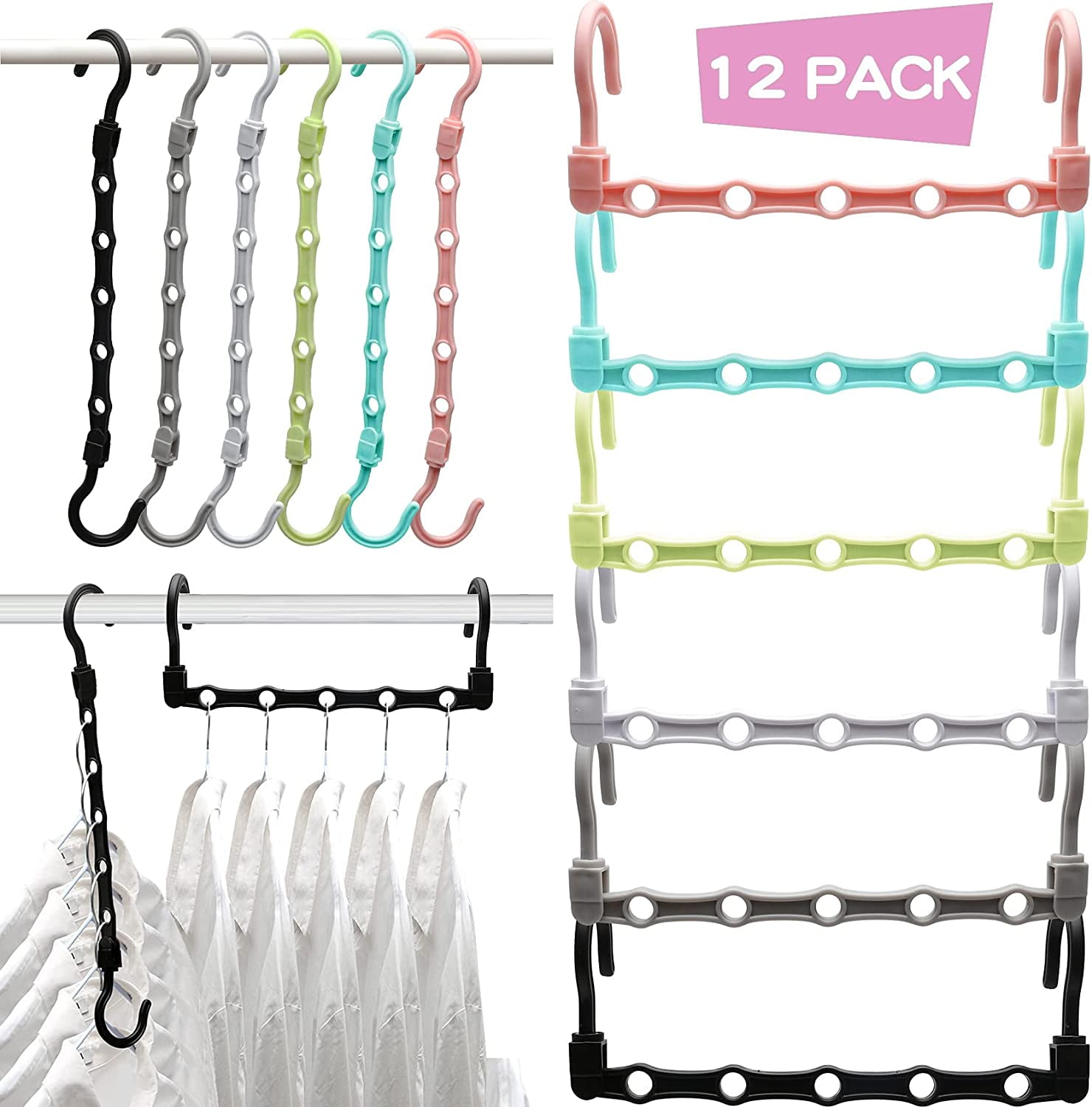Closet Organizers and Storage,12 Pack Sturdy Closet Organizer Hanger ...