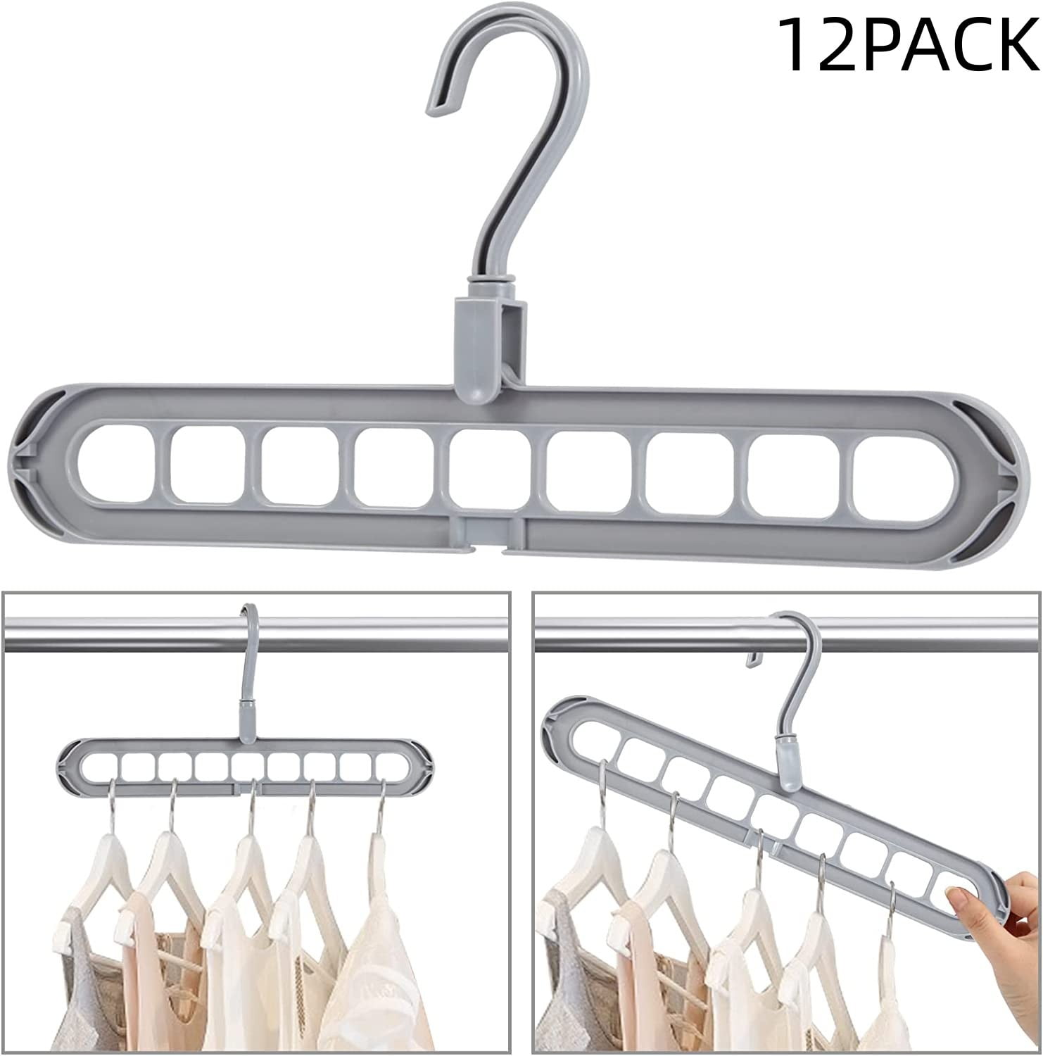 Closet Organizers and Storage, 12 Pack Sturdy Hangers for Closet ...
