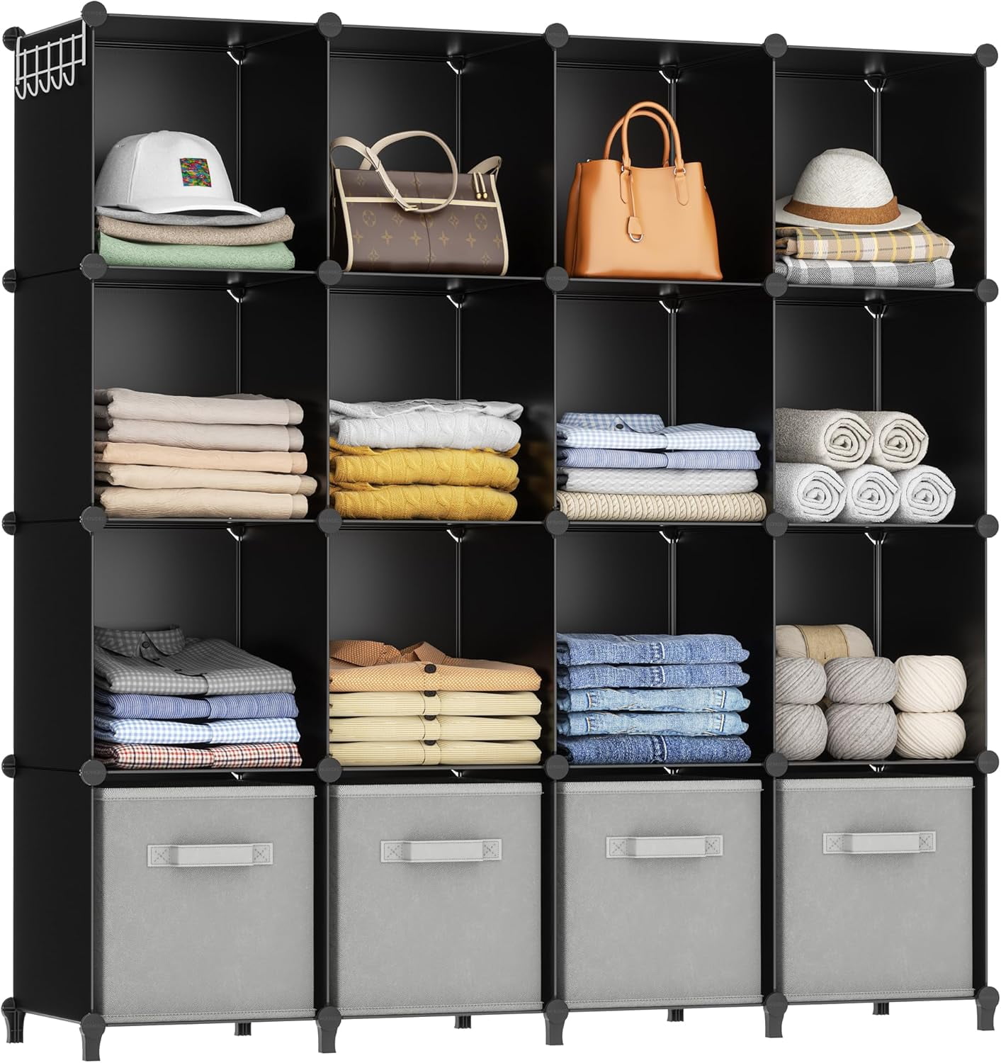 Closet Organizers and Storage, 16 Cube Storage Organizer, Closet Organizer Bookshelf Cubes ...