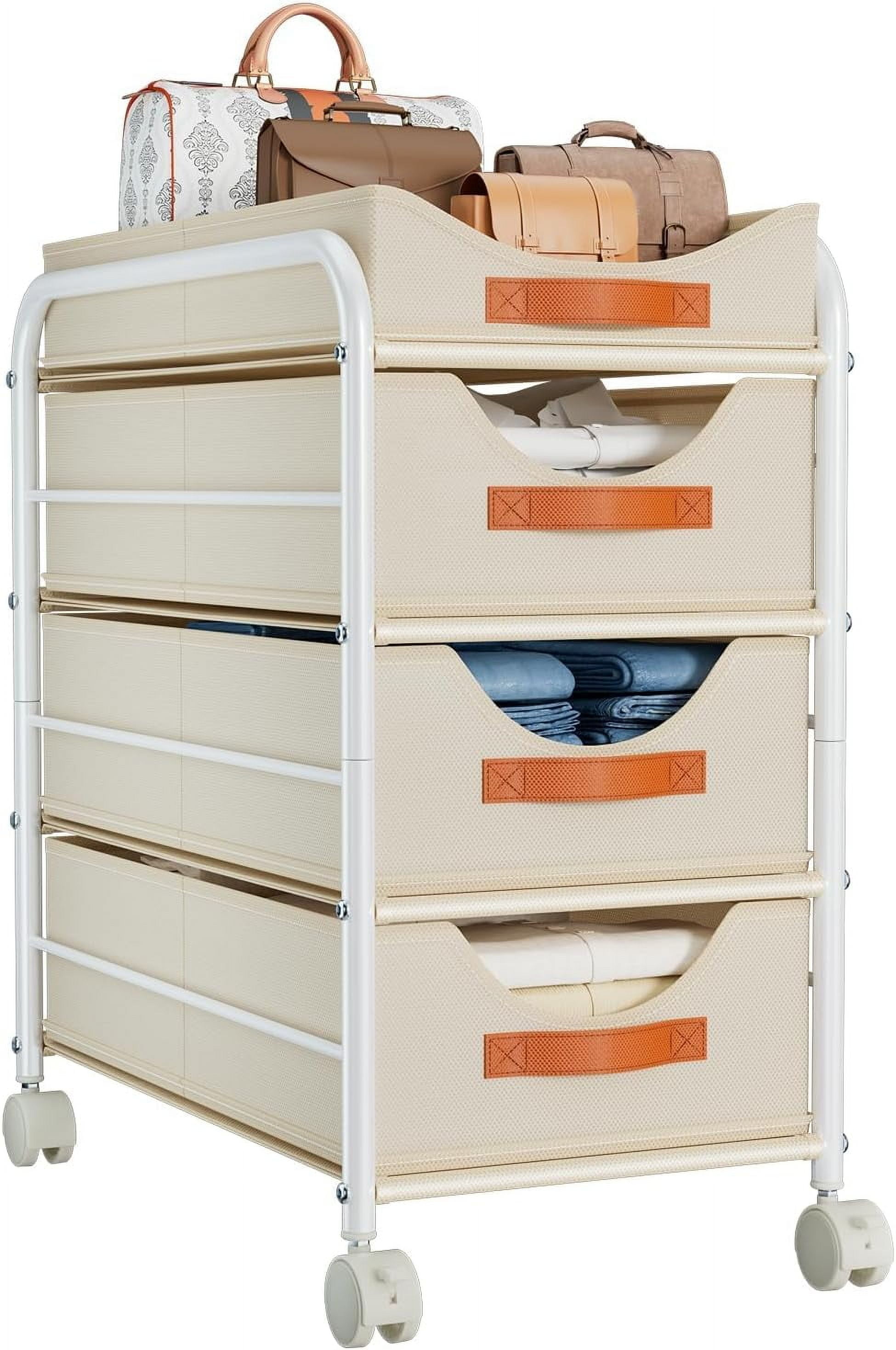 Closet Organizers and Storage 4 Tier - Fabric Clothes Drawer Storage ...