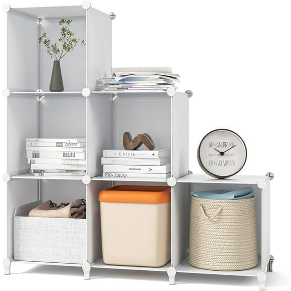 Cube Storage Organizer, Storage Cubes Shelves Bookshelf, 6 Cube Closet ...