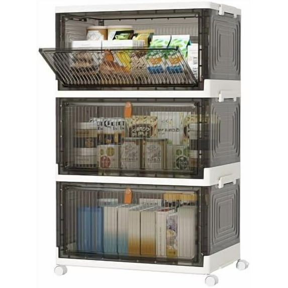 Closet Organizers and Storage 70Qt 3 Pack Stackable Storage Bins with 1 ...