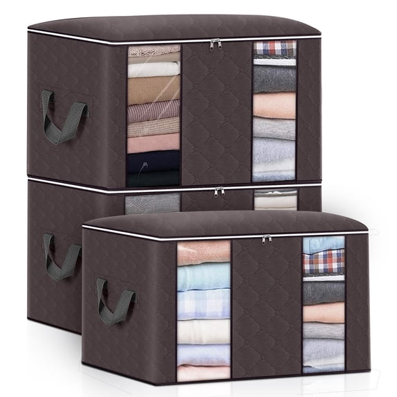 3 Pack Clothing Storage Bags, Large Capacity, Reinforced Handle ...
