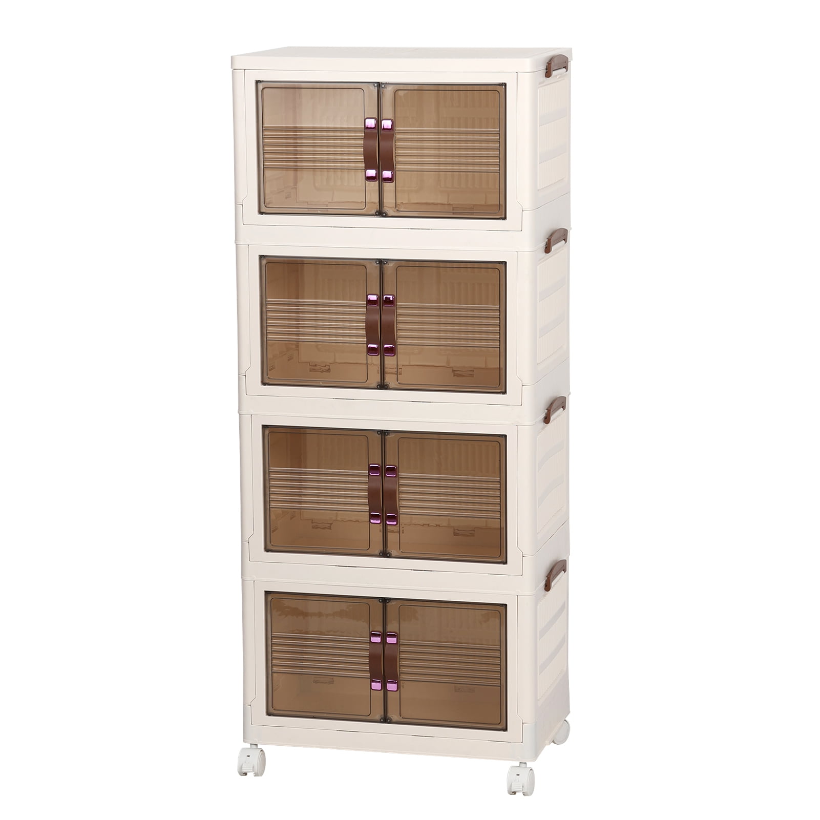 Closet Organizers, Storage Box with Lids 4-Layer, Stackable Collapsible ...