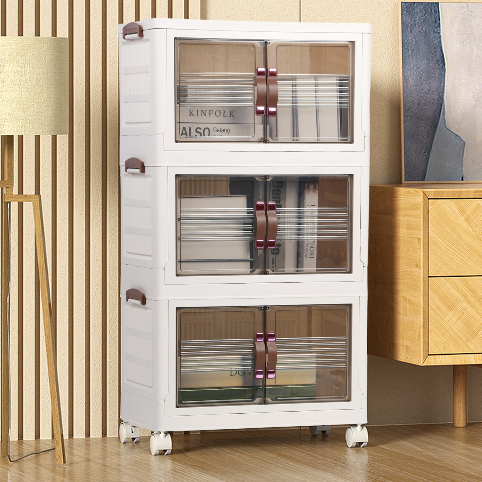 Closet Organizers, Storage Box with Lids 4-Layer, Stackable Collapsible ...