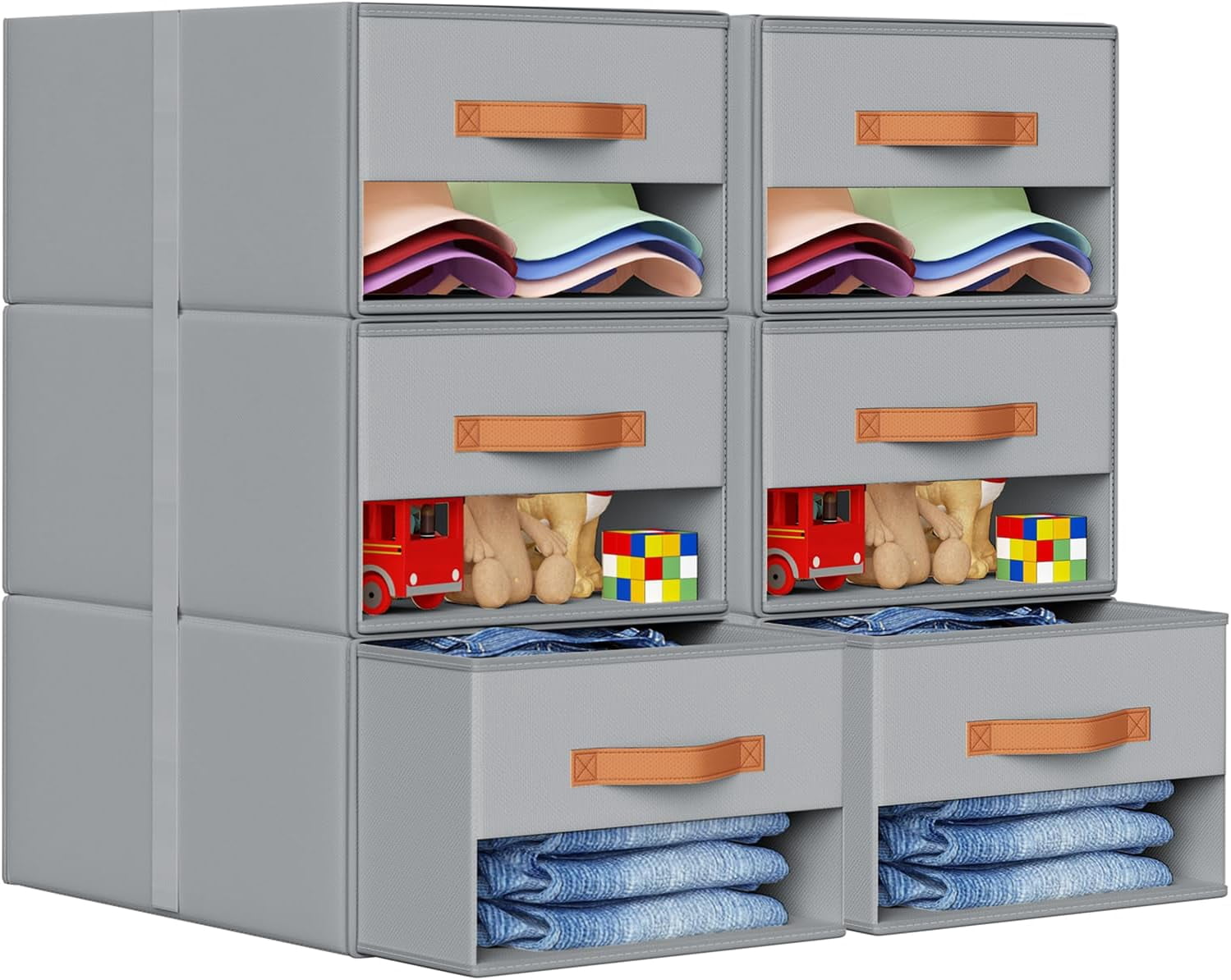 Closet Organizers and Storage - Fabric Bins with Drawers for Closet ...