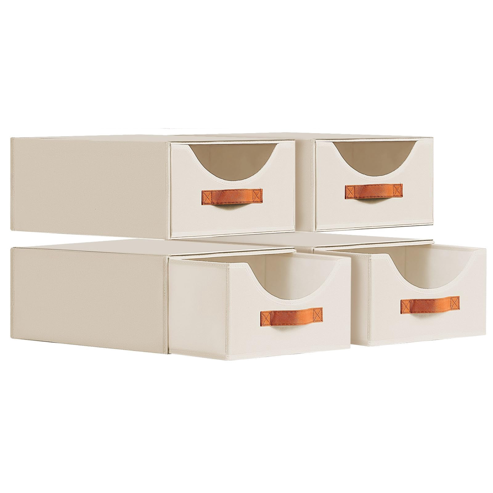 Closet Organizers And Storage - Large Stackable Bins With Drawer Fabric ...