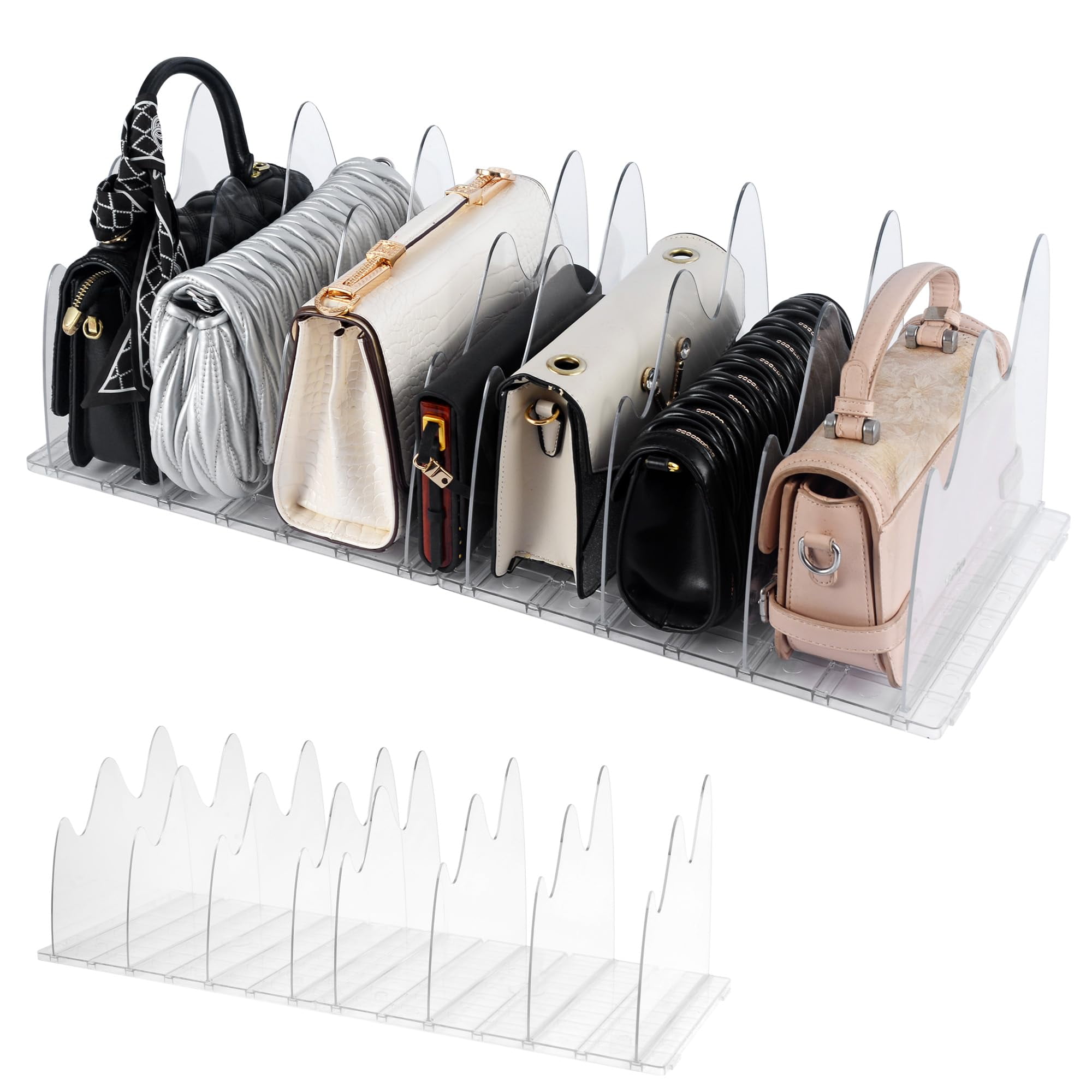 Closet Purse Organizer 2 Pack, Acrylic Transparent Handbag Storage ...