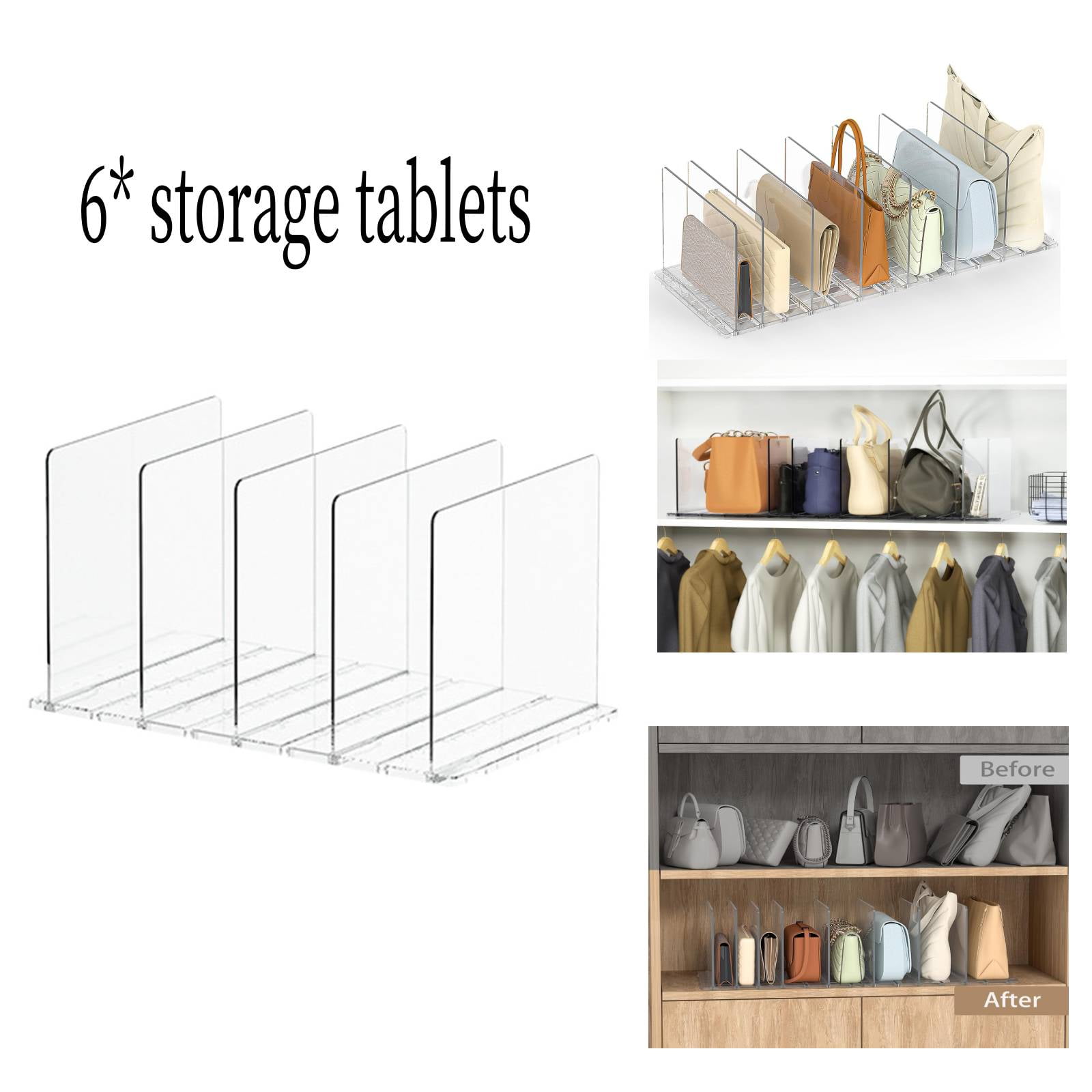 Closet Purse Organizer ,Adjustable Clear Handbag Storage Shelf ,Handbag ...