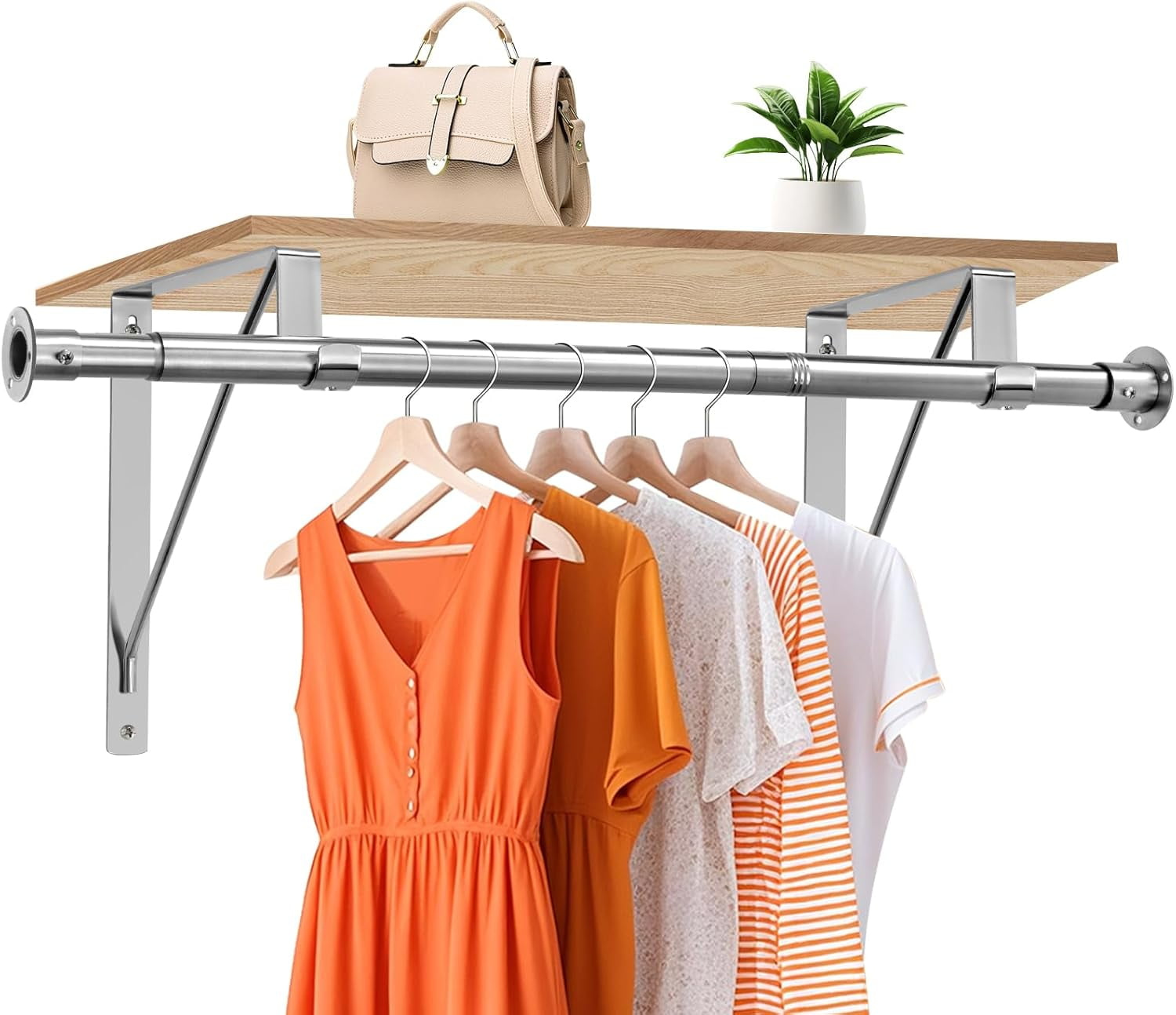 Closet Rod, 16 to 75 Inch Closet Rods Heavy Duty Adjustable Clothes ...