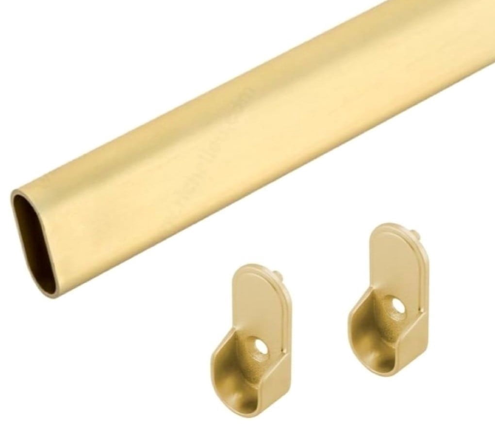 Phillco Closet Rod Aluminum Brass Oval 48 in Pin Mount - Walmart.com