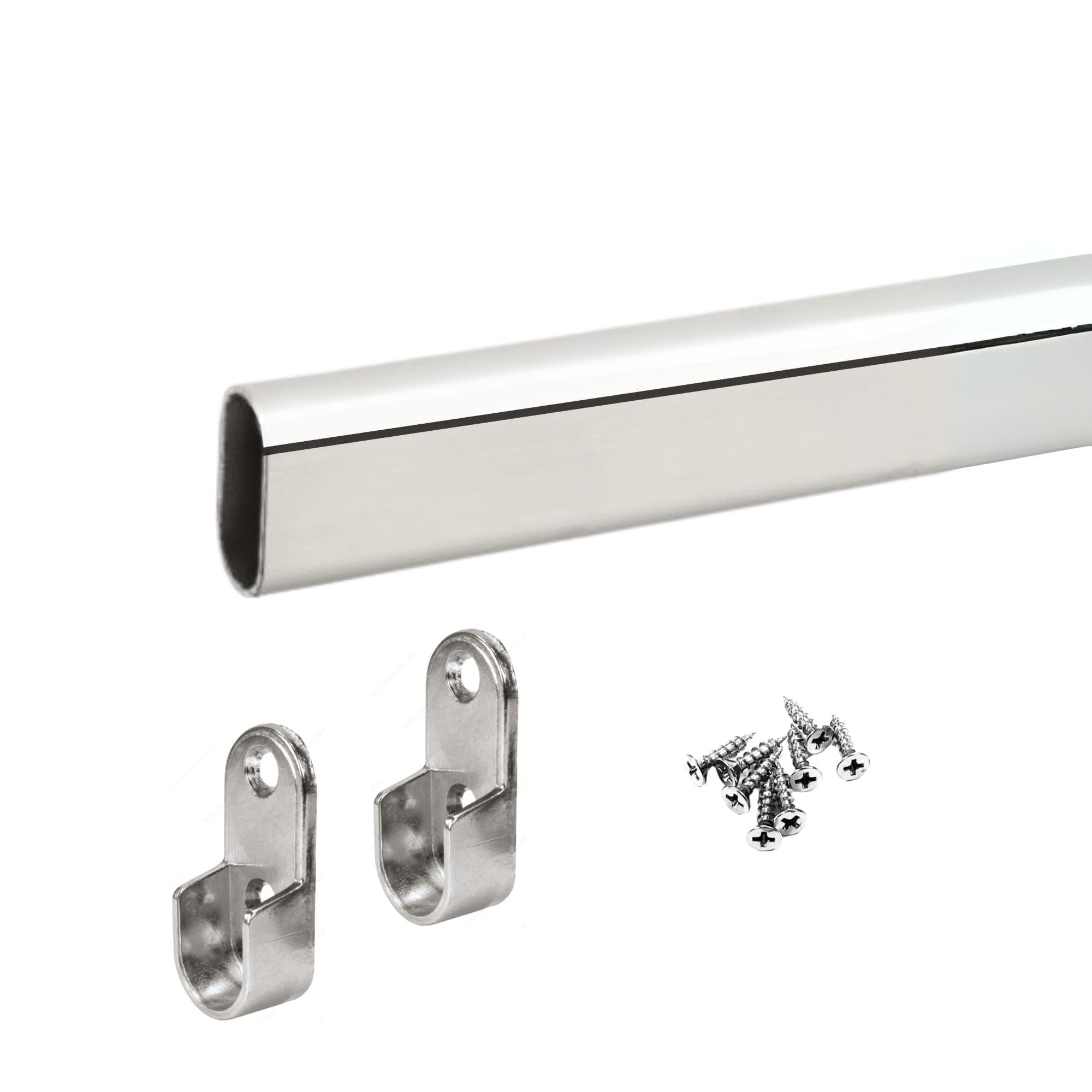Phillco Closet Rod Steel Chrome Oval 18 inches Screw Mount - Walmart.com