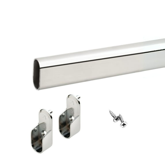 Phillco, Closet Rod Steel Chrome Oval 30 inches, Pin Mount - Walmart.com