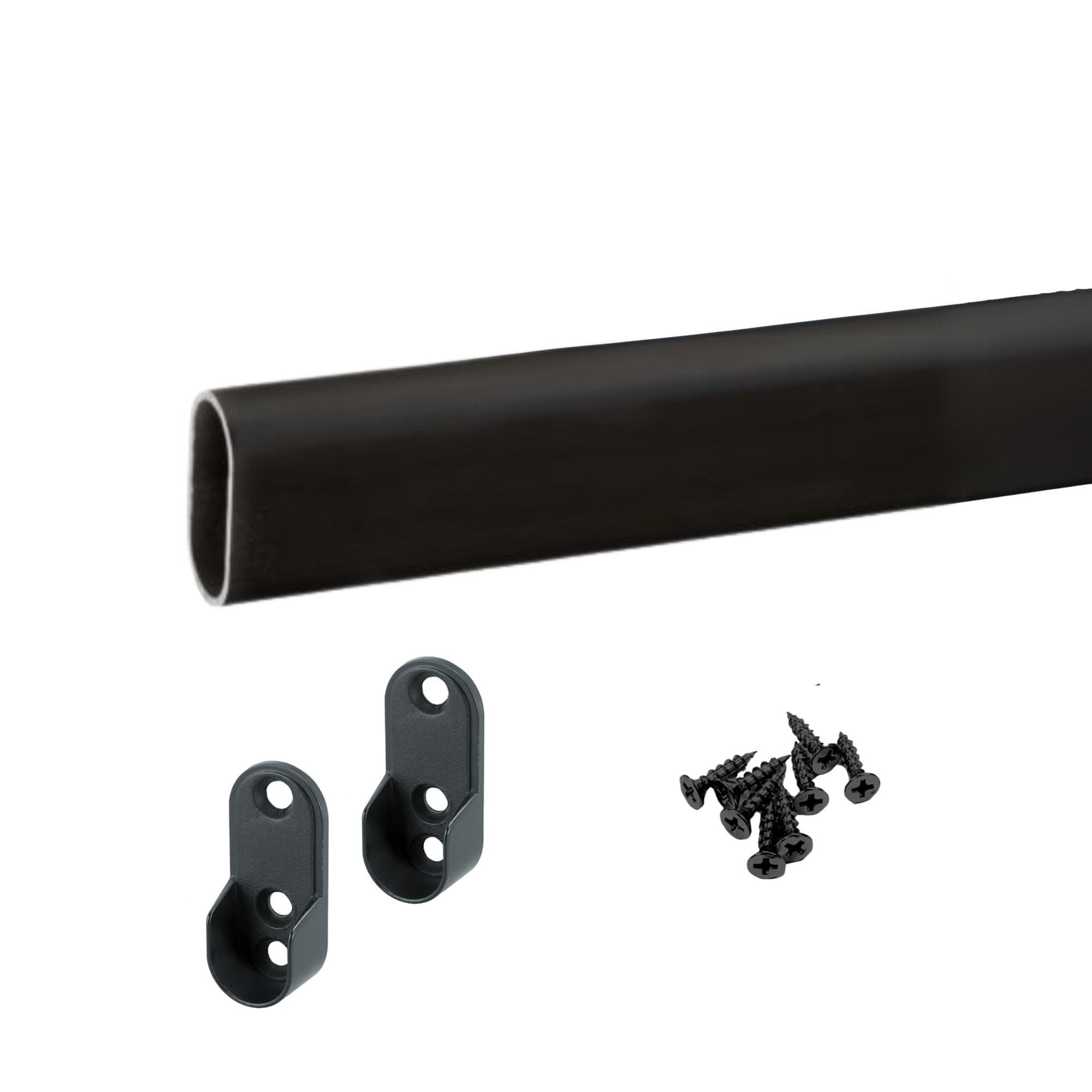 Phillco Closet Rod Steel Matte Black Oval 30 inches Screw Mount ...