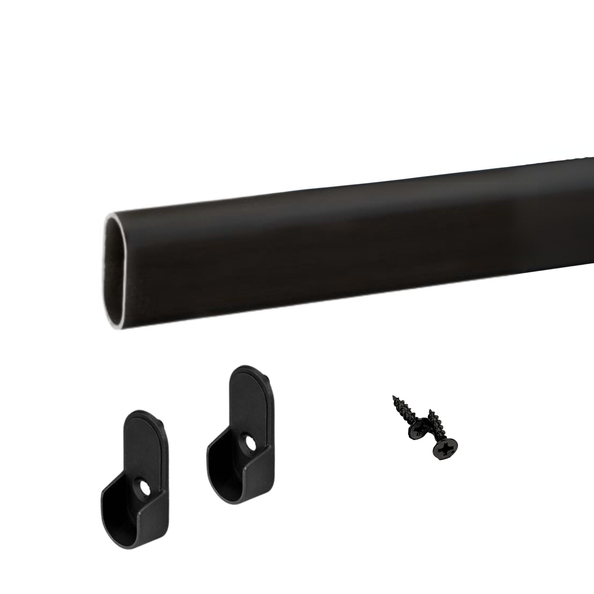 Phillco Closet Rod Steel Matte Black Oval 36 inches Pin Mount - Walmart.com