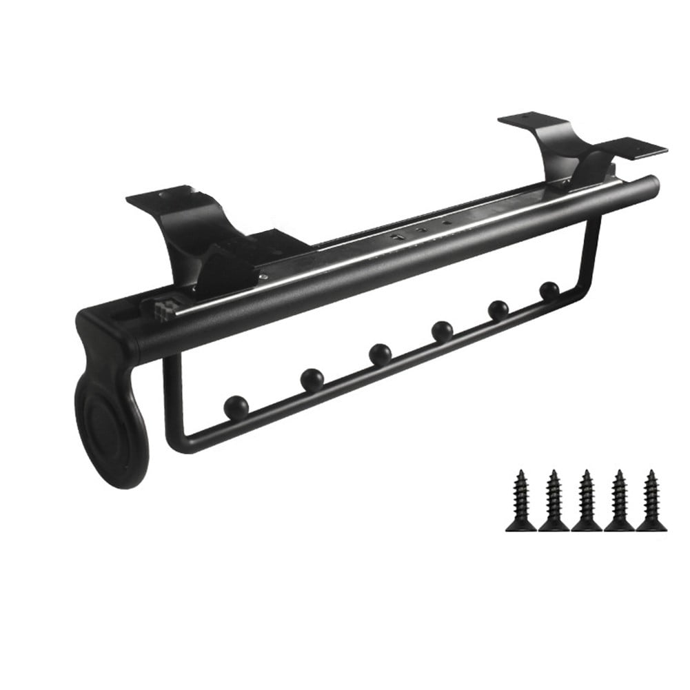 Closet Rod Telescopic Wardrobe Pull Out Clothes Hanger Rail with ...