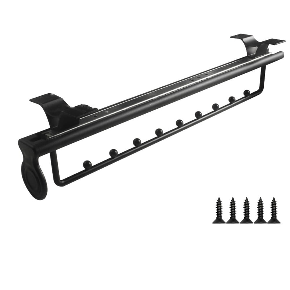 Closet Rod Telescopic Wardrobe Pull Out Clothes Hanger Rail with ...