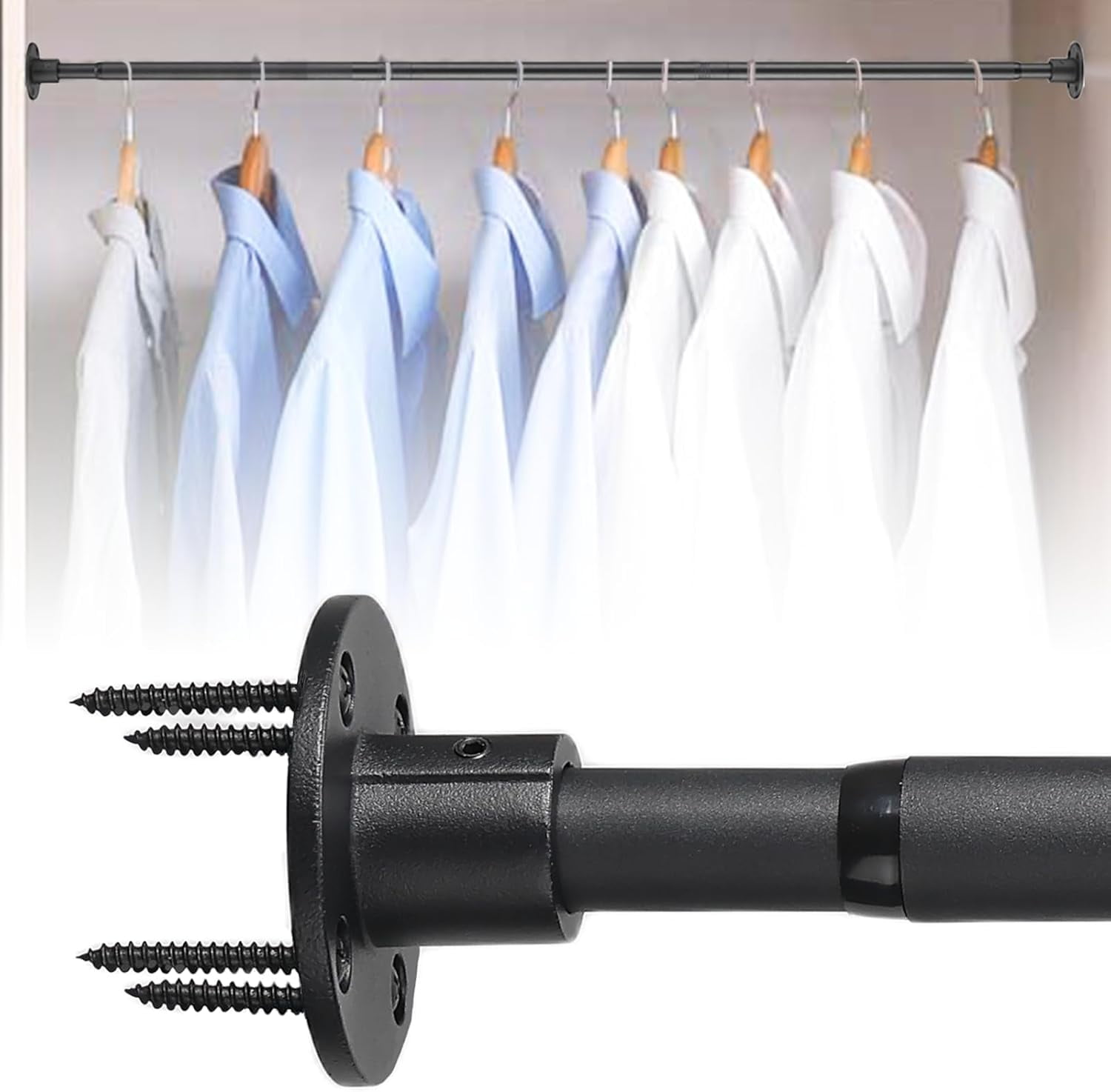 Closet Rods for Hanging Clothes 16-25 Inch Expandable Closet Rods, 1 ...