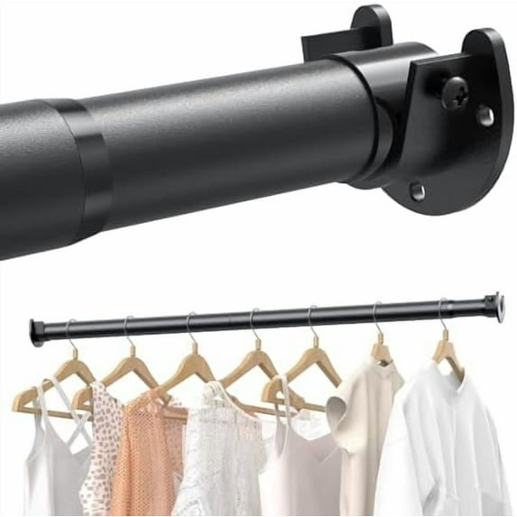 Closet Rods for Hanging Clothes, 17 to 129 Inches Stepless Adjustable ...