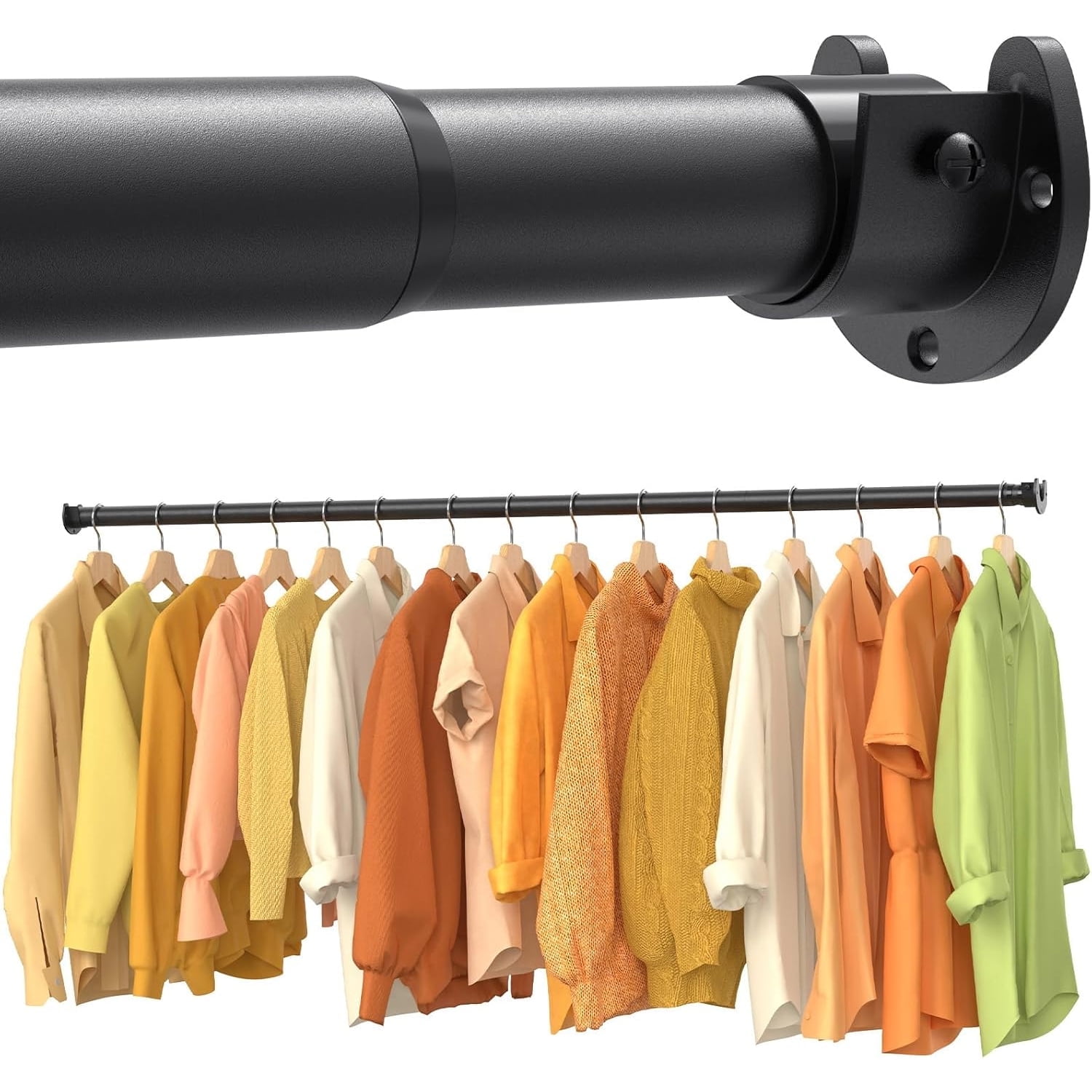 Closet Rods for Hanging Clothes, Heavy Duty Adjustable Closet Rod 28 to ...
