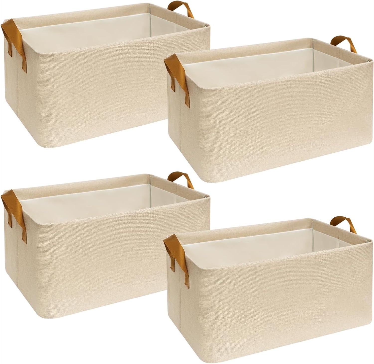 Closet Shelf Fabric Storage Bins, 6 Pack Storage Baskets for Shelves, Medium Linen Storage Bins ...