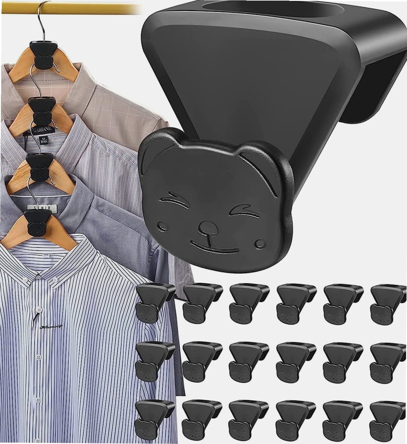 Closet Space Saving Hanger Hooks 18 Pack Heavy Duty, Triple Cascading ...