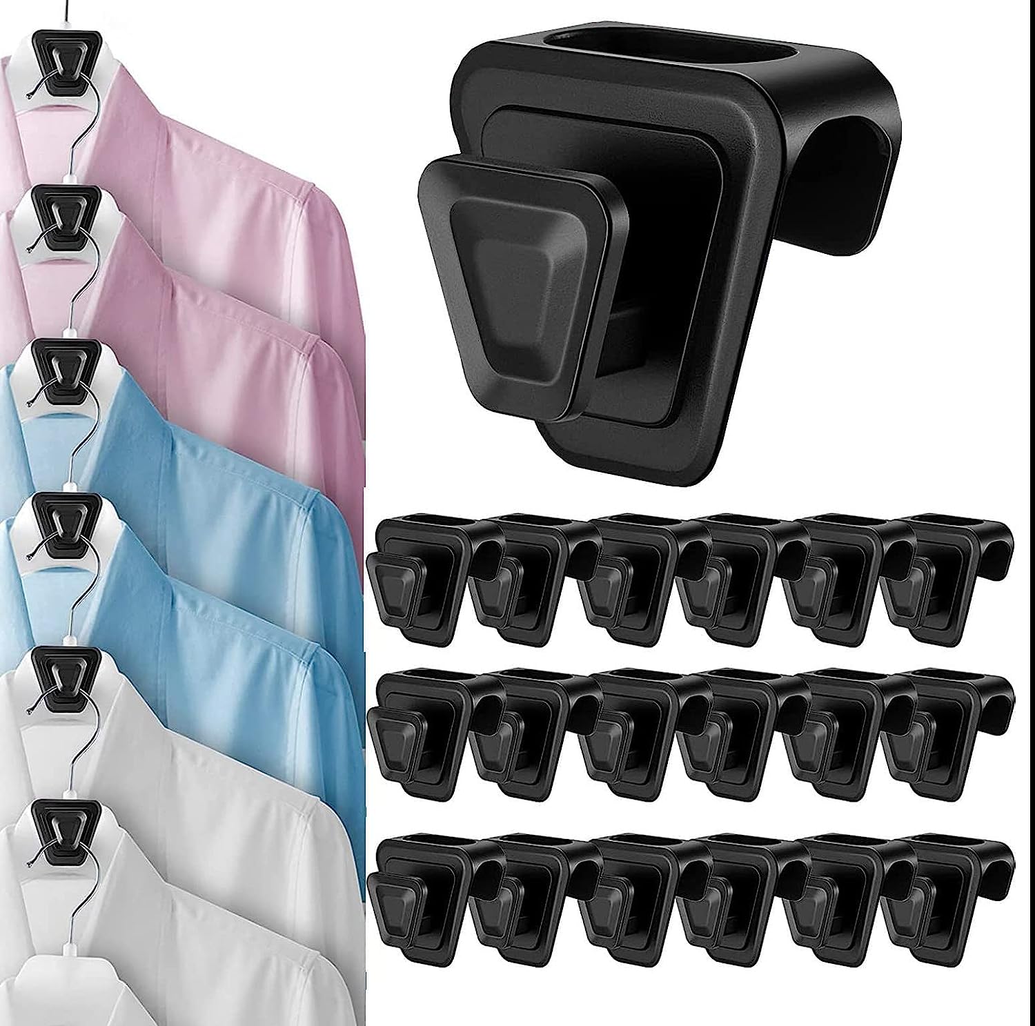 Closet Space Saving Hanger Hooks 18 Pack Heavy Duty, Triple Cascading ...