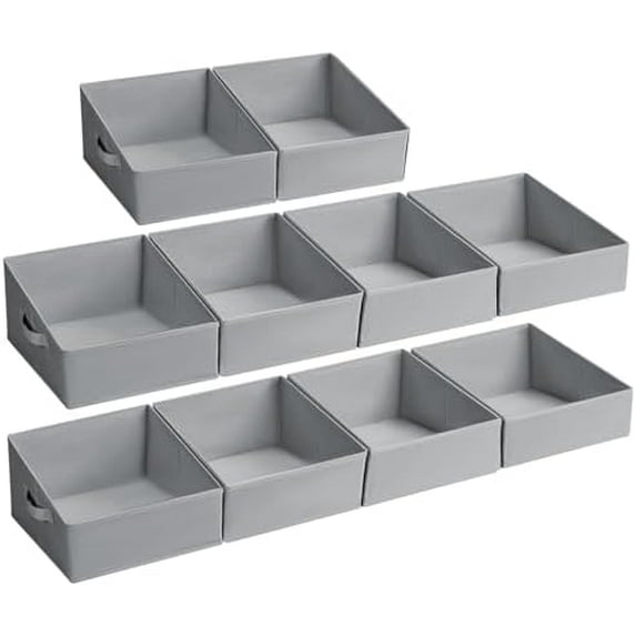 Closet Storage Bins 10 Pack - Fabric Storage Baskets for Shelves ...