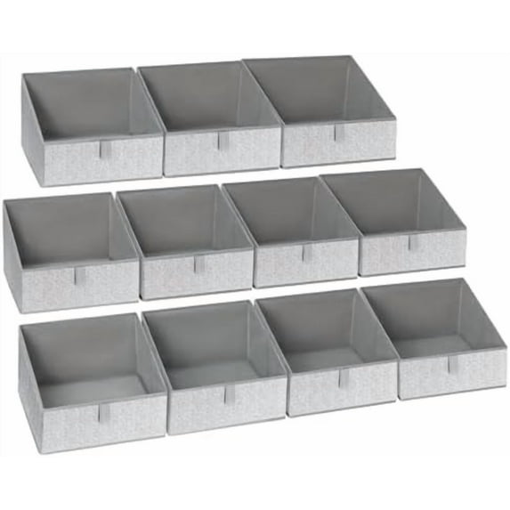 Closet Storage Bins 10 Pack - Fabric Trapezoid Closet Organizer Bin ...