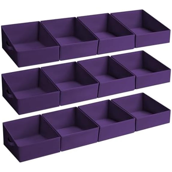 Closet Storage Bins 12 Pack - Fabric Storage Baskets for Shelves ...