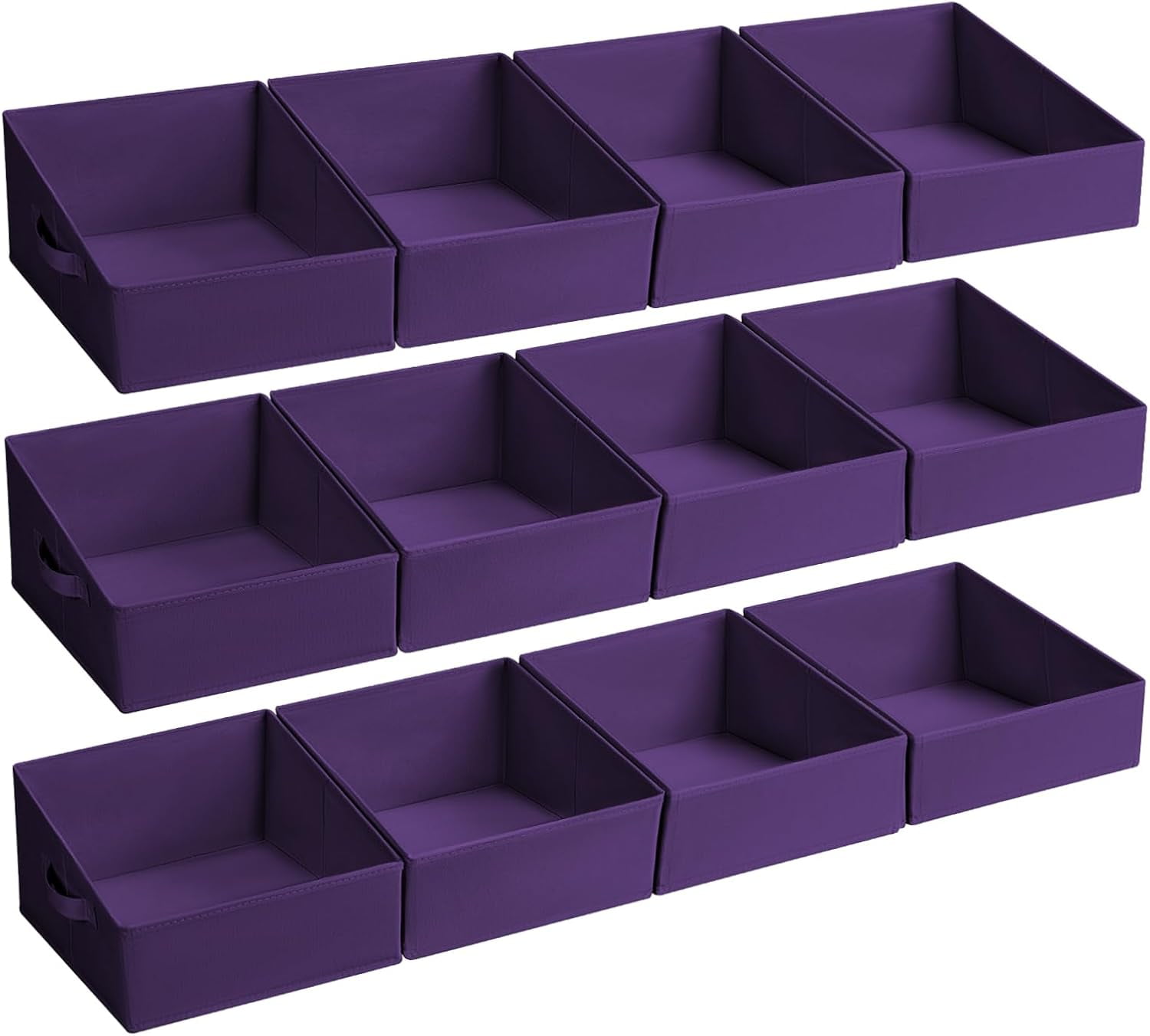 Closet Storage Bins 12 Pack - Fabric Storage Baskets for Shelves ...