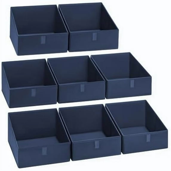 Closet Storage Bins 8 Pack - Fabric Trapezoid Organizer Bin, Foldable ...