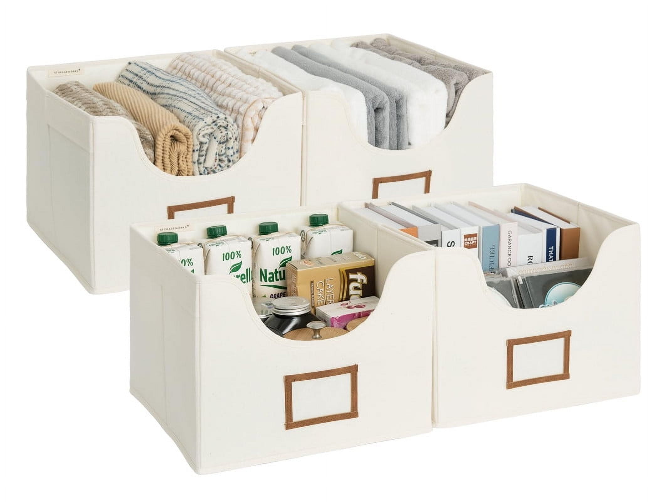 Closet Storage Bins, Fabric Storage Bins, Shelf Storage Baskets with ...