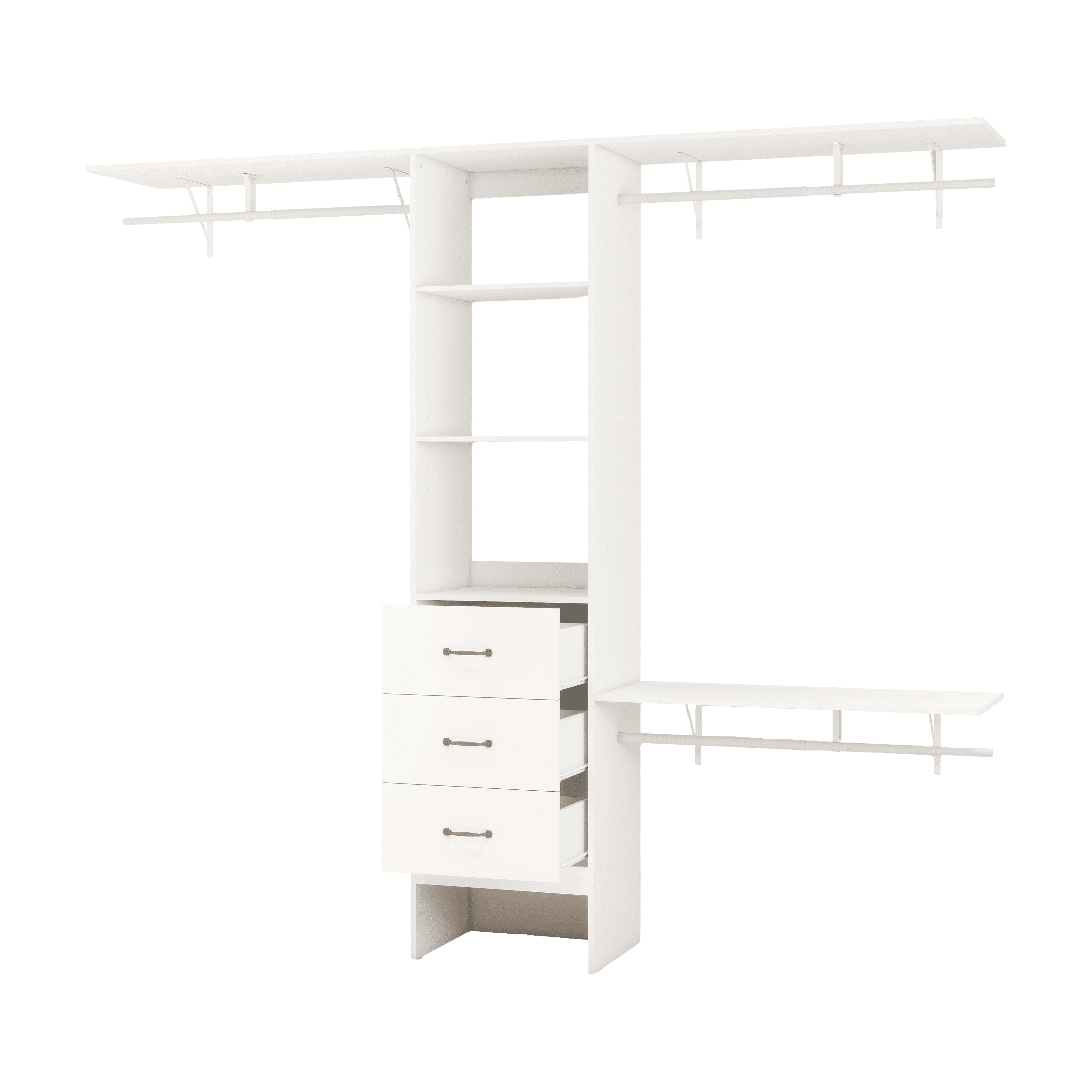 Closet System 8FT Walk In Closet Organizer With 3 Drawers, 3 Adjustable ...