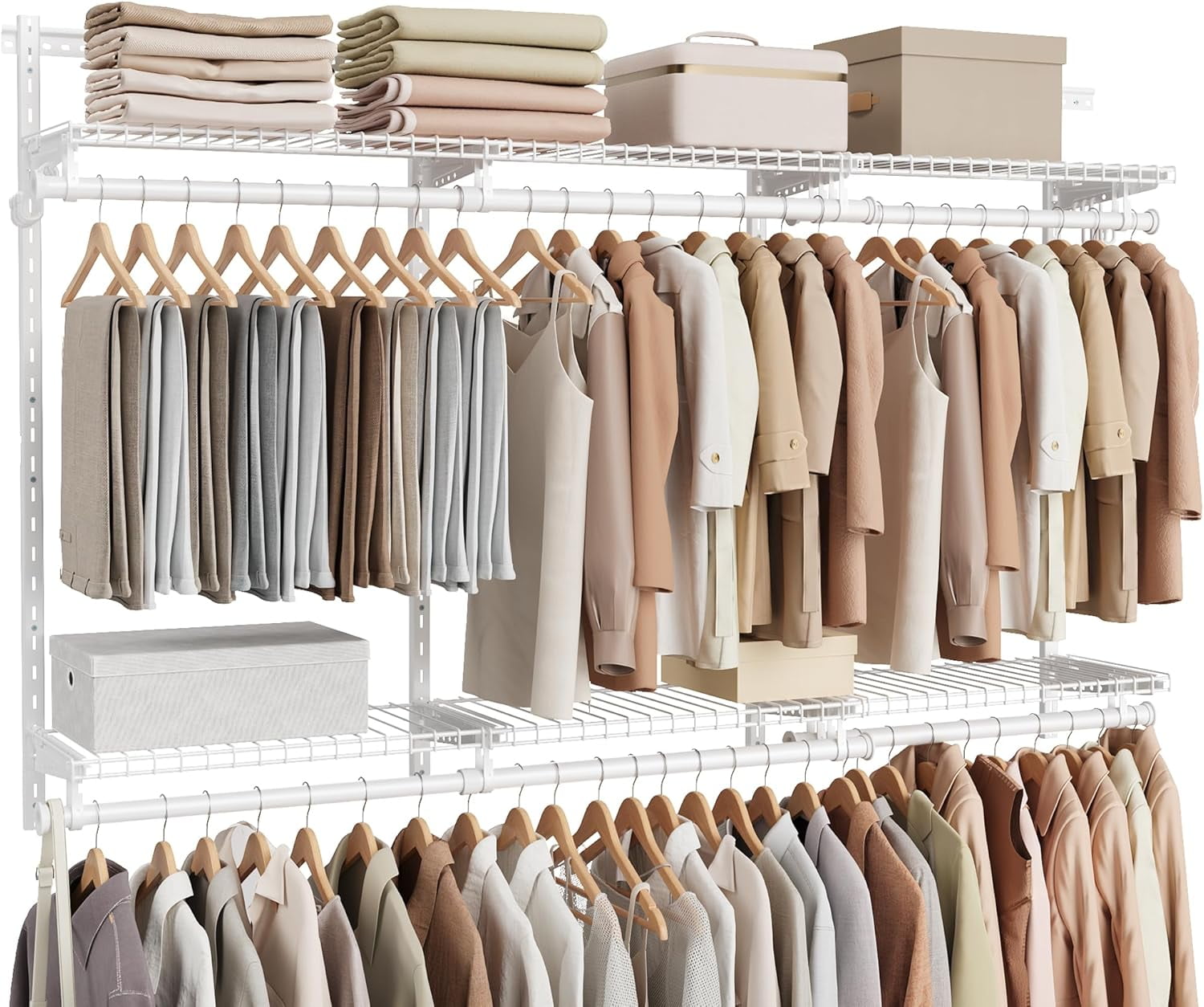 Closet System, Closet Insert Organizer, 4-8 ft, Adjustable Metal ...