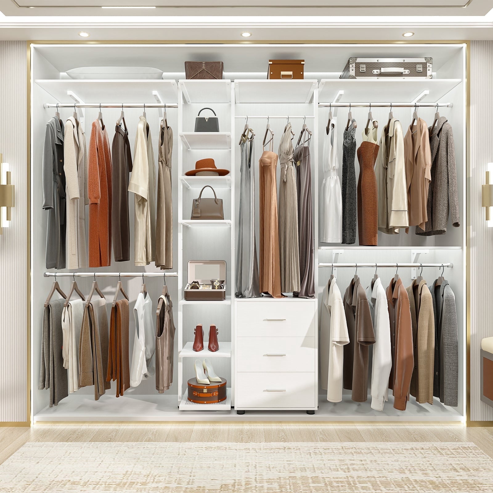 Closet System with Drawers, Closet Organizer System Storage with ...