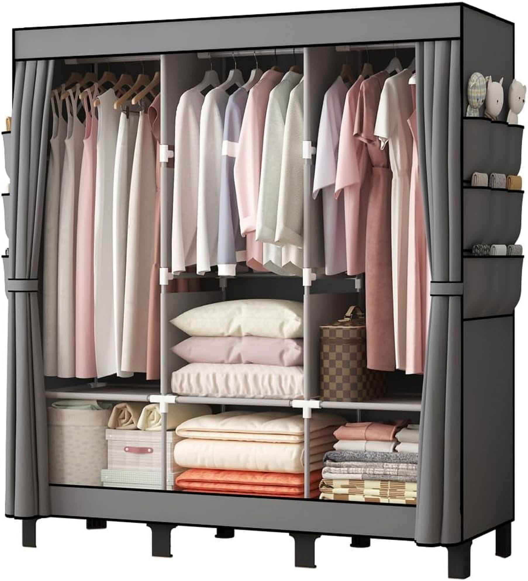 Closet Wardrobe, Portable Closet for Bedroom, Strong and Sturdy, Black ...