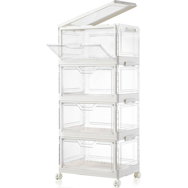 Closet organizers and storage,stackable storage bins with wheels,Clear ...