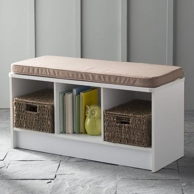 ClosetMaid 3-Cube Organizer Cubby Storage Bench with Seat, White ...
