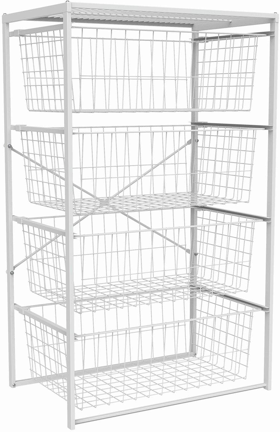 Closetmaid 432700 4 Drawer 22"W Wire Basket Free Standing Dresser Style ...
